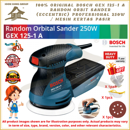 100% ORIGINAL BOSCH GEX 125-1 A Random Orbit Sander (Eccentric) Professional 250W / MESIN KERTAS ...