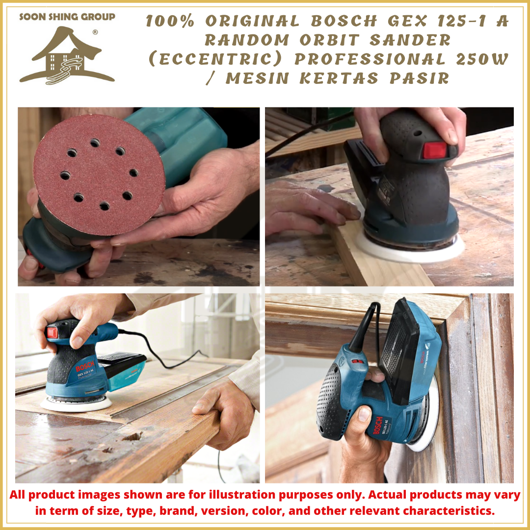 100% ORIGINAL BOSCH GEX 125-1 A Random Orbit Sander (Eccentric) Professional 250W / MESIN KERTAS ...