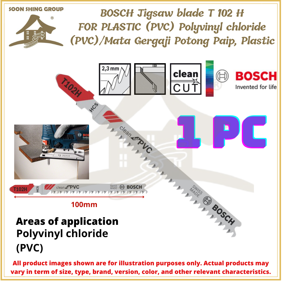 100% ORIGINAL BOSCH Jigsaw blade T 102 H FOR PLASTIC Polyvinyl chloride ...