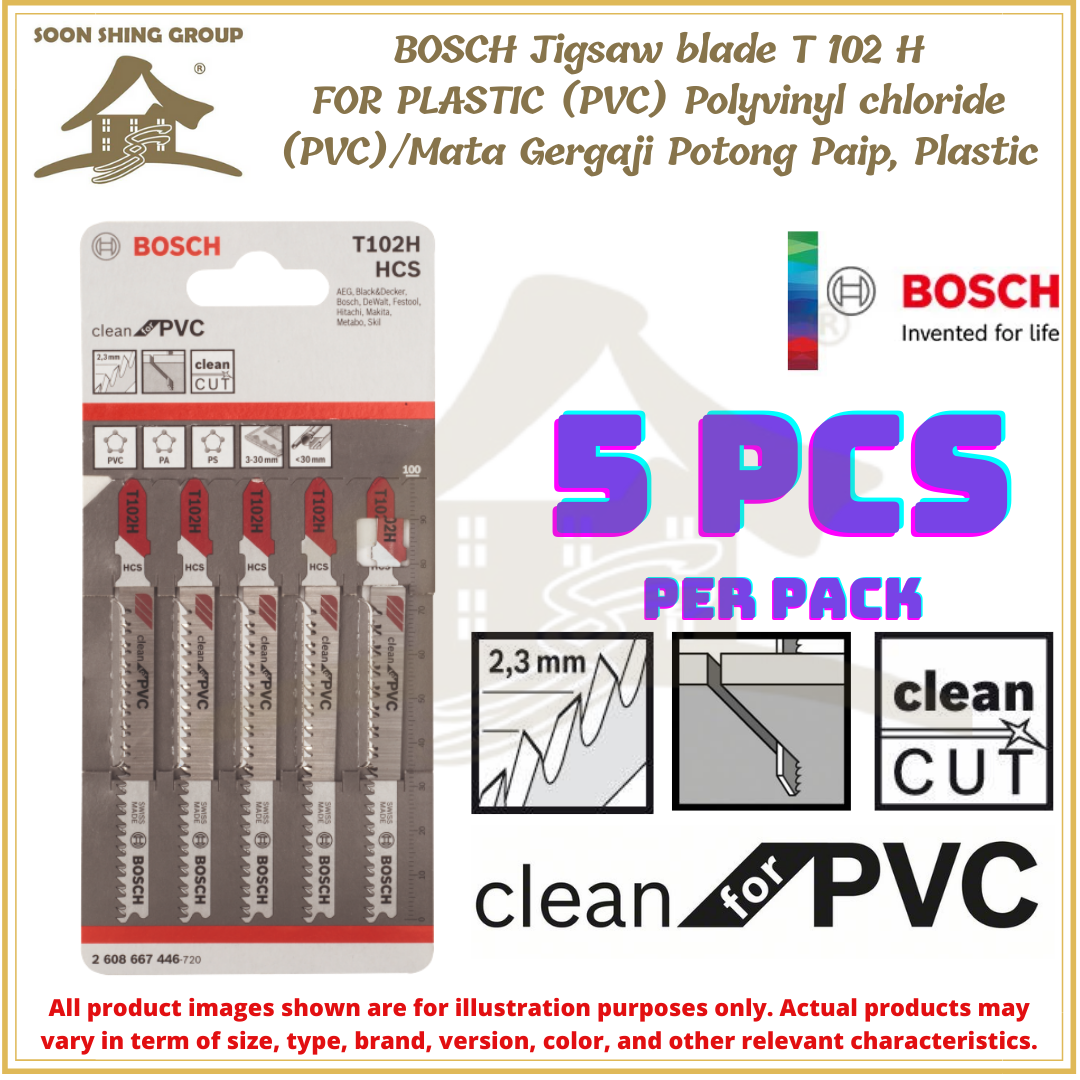 100% ORIGINAL BOSCH Jigsaw blade T 102 H FOR PLASTIC Polyvinyl chloride ...