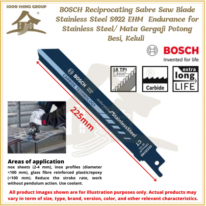 BOSCH Reciprocating Sabre Saw Blade Steel S922 EHM Endurance for ...