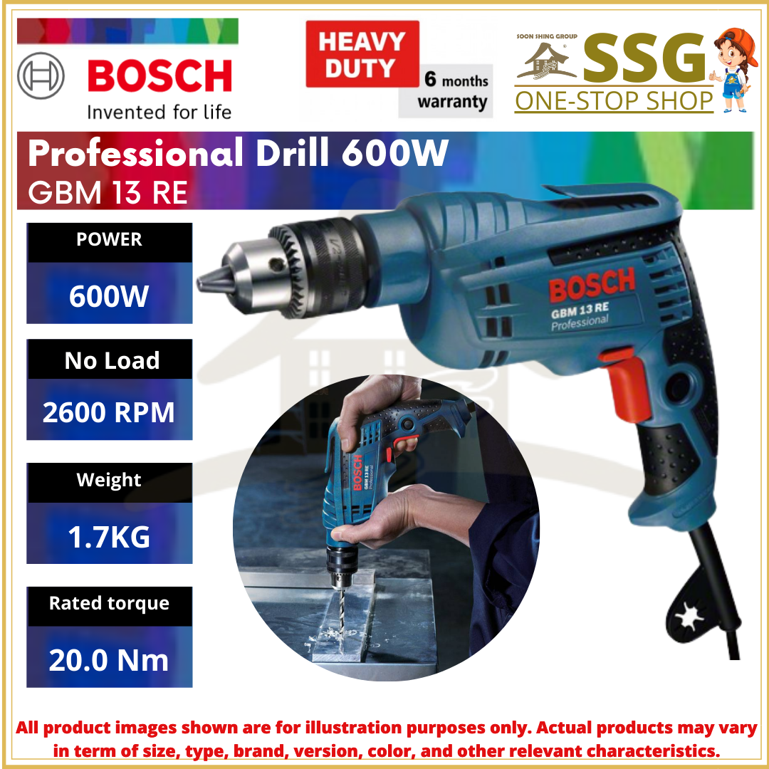 BOSCH GBM 13 RE Professional Hand Drill With 13mm Keyed chuck Mesin ...