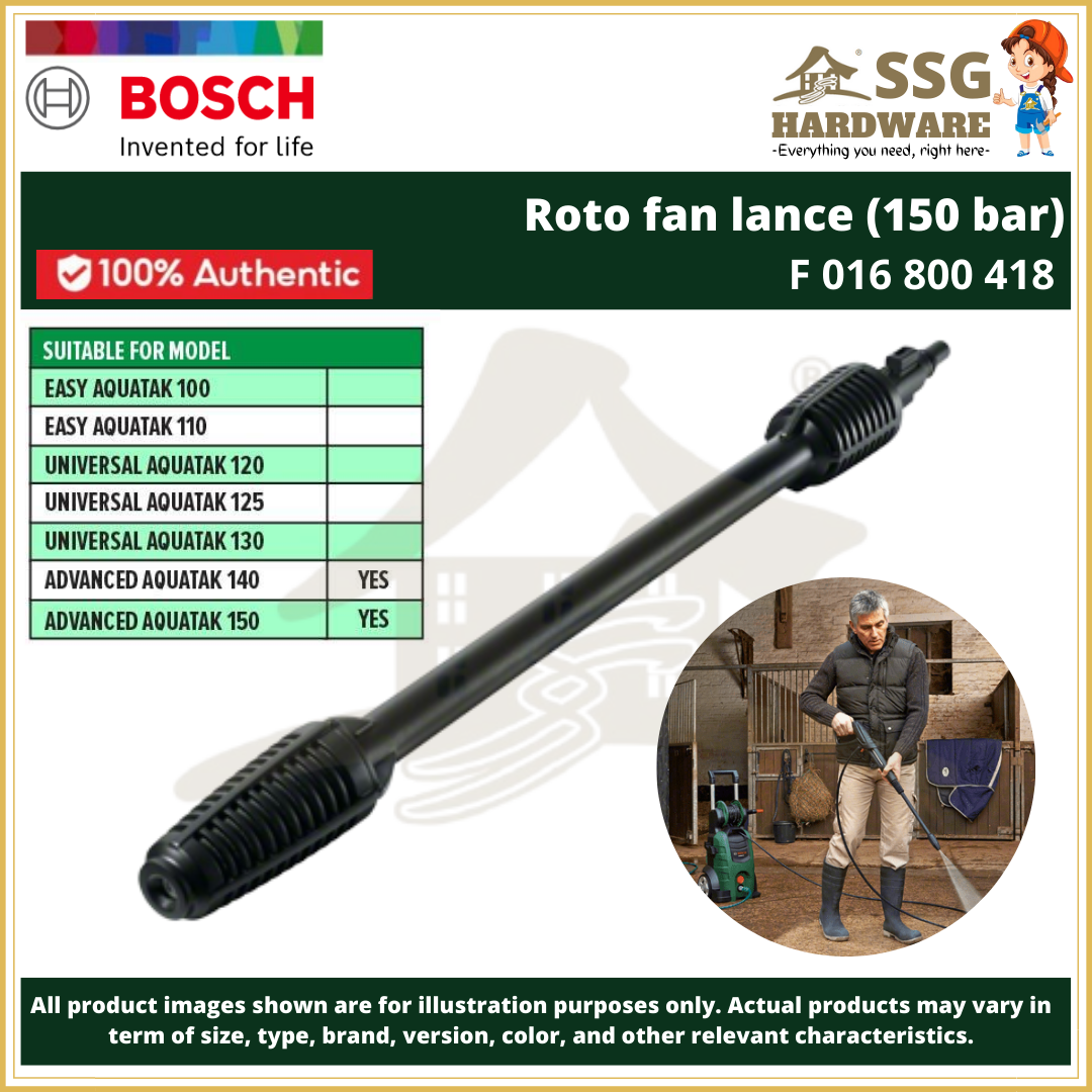 Bosch F016 800 418 ROTO Fan Lance 150 bar Aquatak High Pressure Washer ...