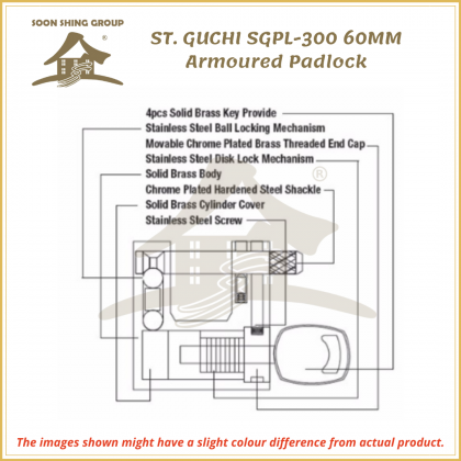 ST. GUCHI SGPL-300 60MM Armoured Padlock