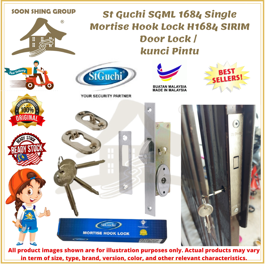 [READY STOCK] ST-GUCHI SGML-H1684 Single Mortise Hook Lock for Grill ...