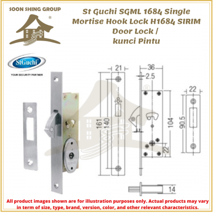 [READY STOCK] ST-GUCHI SGML-H1684 Single Mortise Hook Lock for Grill ...