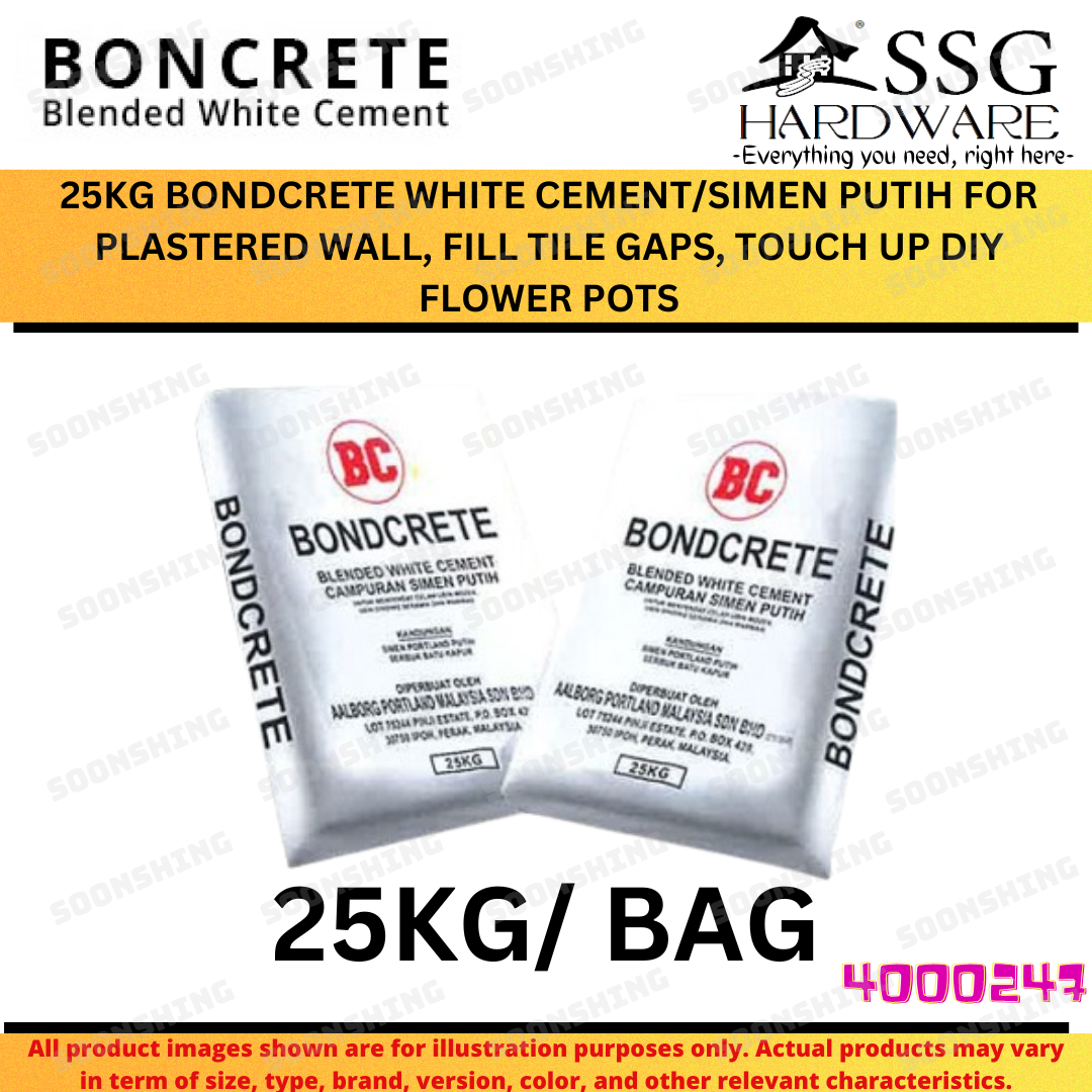 SSG400 25KG BONDCRETE WHITE CEMENT/ SIMEN PUTIH FOR PLASTERED WALL ...