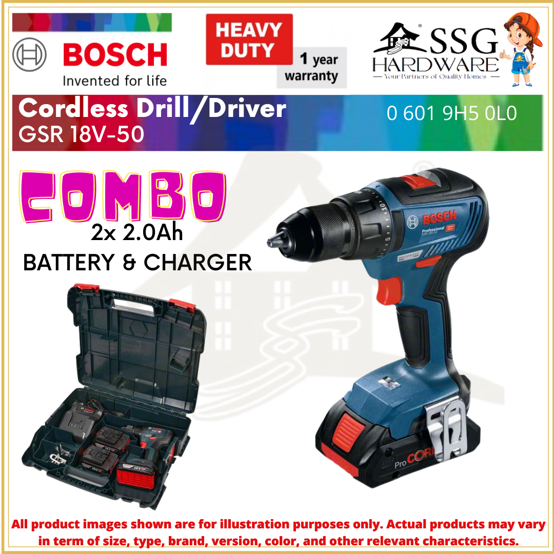 BOSCH GSR 18V-50 BRUSHLESS CORDLESS DRILL / Screwdriver Electric ...