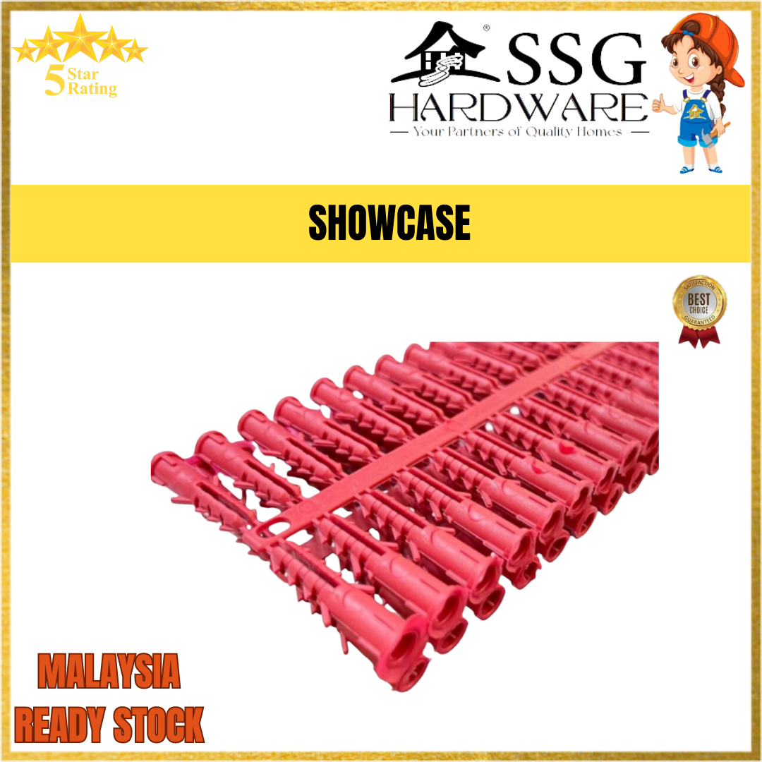 PVC WALL PLUG 6MM X 30MM / RED WALL PLUG / READY STOCK