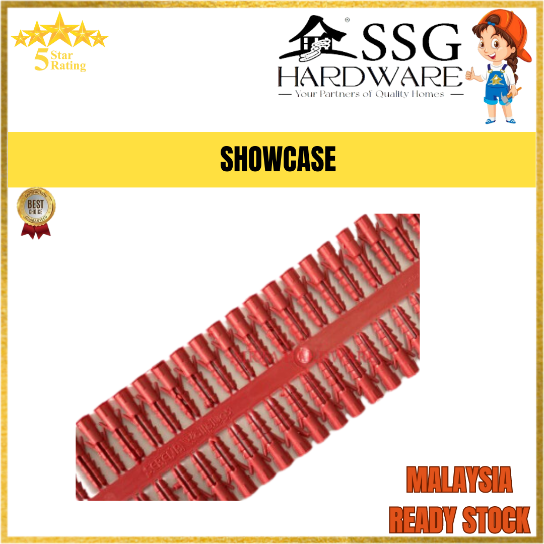 PVC WALL PLUG 6MM X 30MM / RED WALL PLUG / READY STOCK