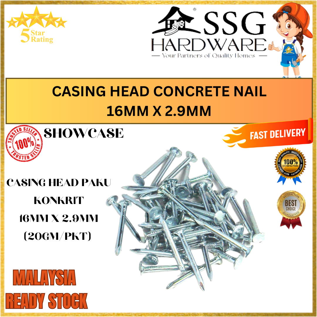 CASING HEAD CONCRETE NAIL 16MM / 20MM X 2.0MM / PAKU DINDING KONKRIT ...
