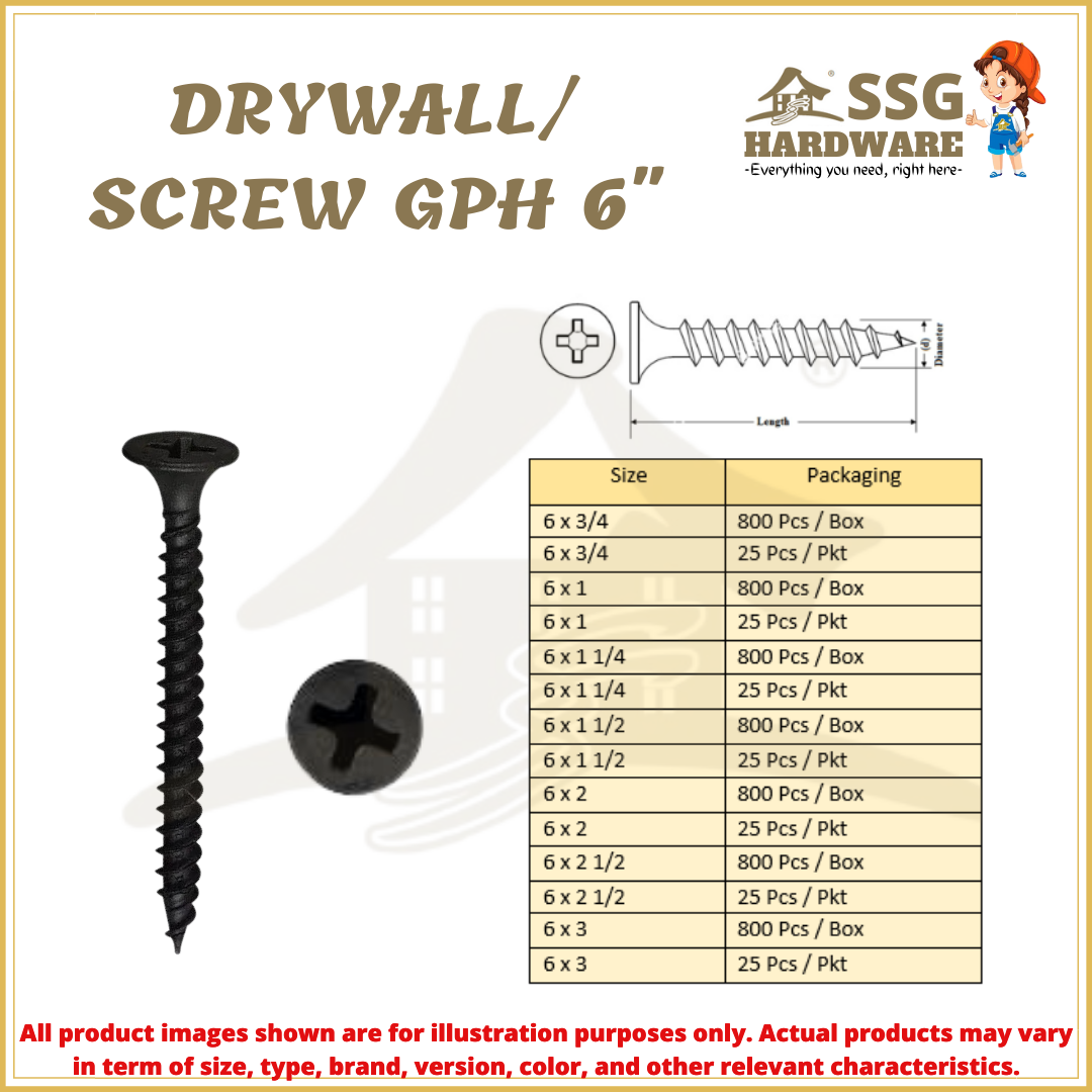 GPH SCREW/ DRYWALL SCREW /SKREW HITAM / SKREW TAJAM / SKRU PAPAN/ SKRU ...