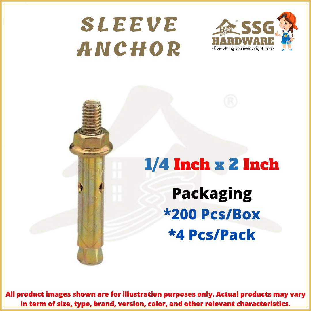 SLEEVE ANCHOR 1/4''X2''/EXPANSION BOLT IRON WALL PLUG/ SLEEVE ANCHOR ...