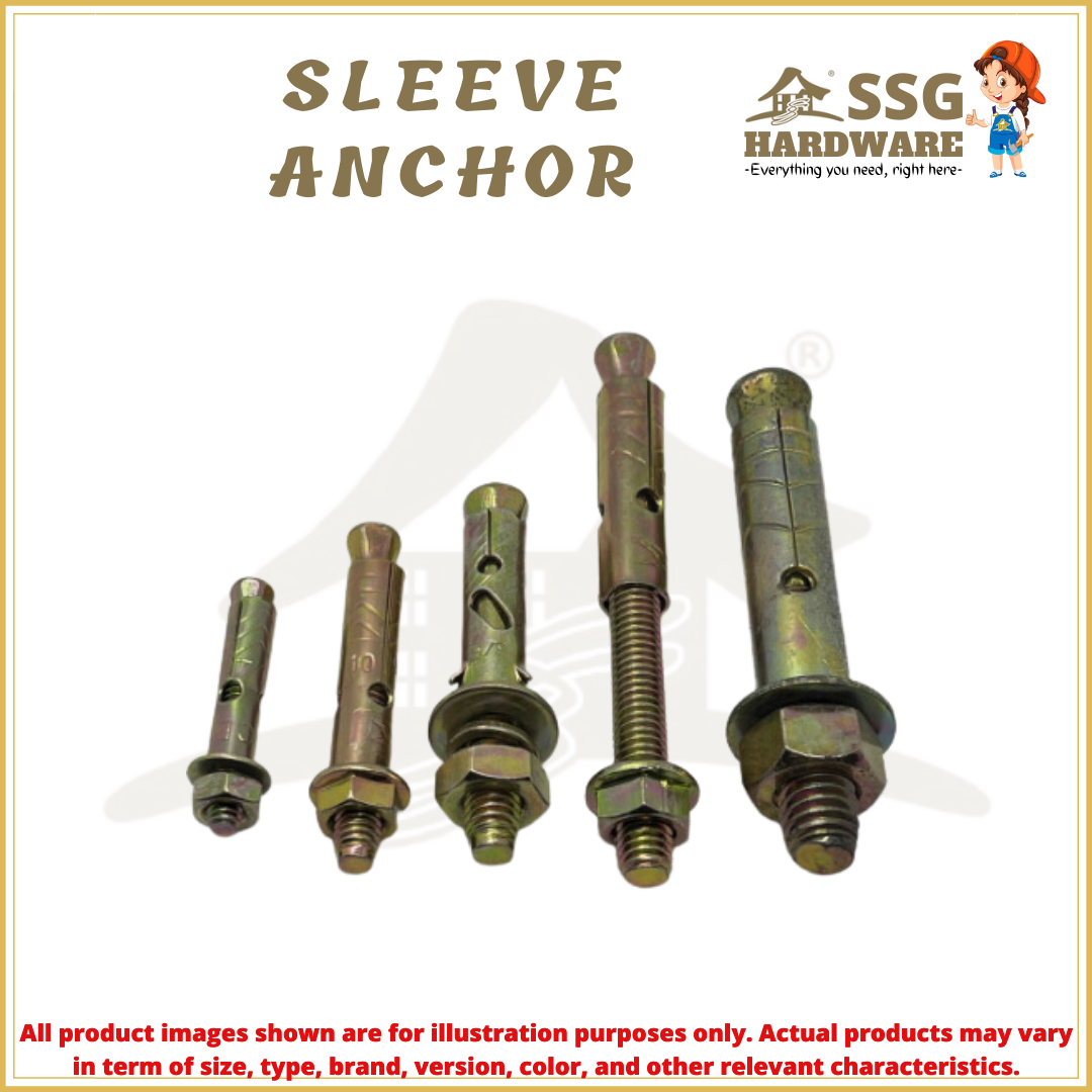 SLEEVE ANCHOR 3/8''x4 1/2''(2 SLEEVE) (100PCS) /EXPANSION BOLT IRON ...