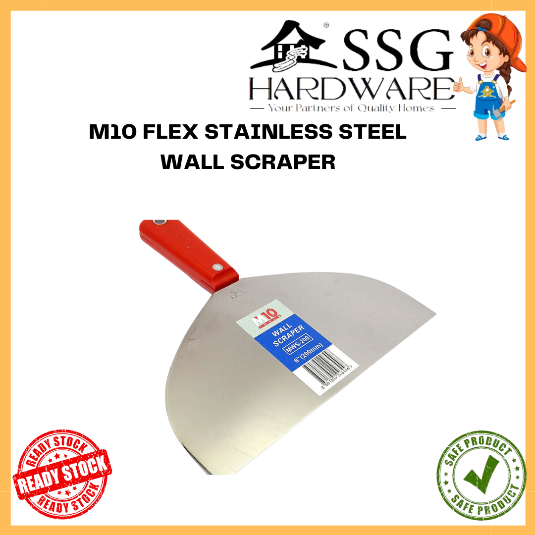 M10 FLEX STAINLESS STEEL SCRAPER / PUTTY CEMENT SCRAPER WALL / PENGIKIS ...