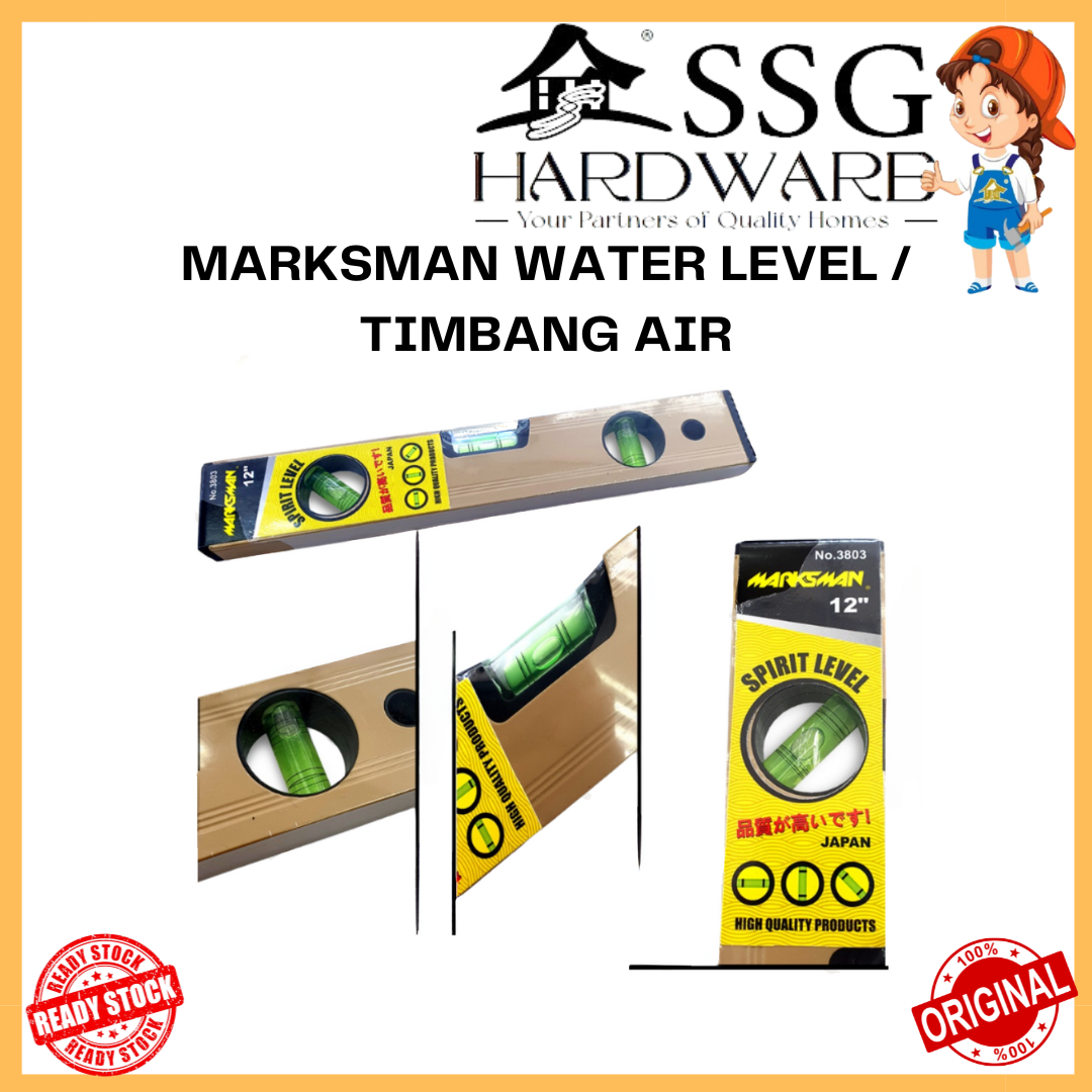 MARKSMAN PROFESIONAL ALUMINUM SPIRIT LEVEL / WATER LEVEL / TIMBANG AIR ...