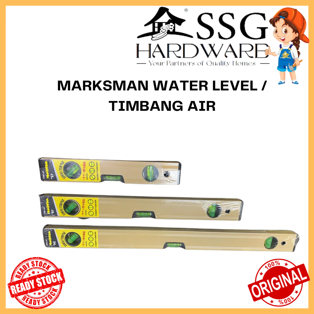 MARKSMAN PROFESIONAL ALUMINUM SPIRIT LEVEL / WATER LEVEL / TIMBANG AIR ...