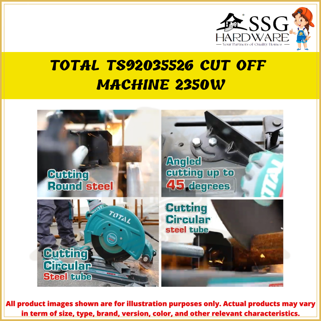 TOTAL TS92035526 CUT OFF MACHINE 2350W / MESIN POTONG AUTOMATIK / METAL CUTTER / CUTTING MACHINE ...