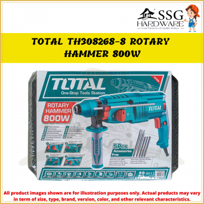 TOTAL TH308268-8 ROTARY HAMMER 800W / CORDLESS ROTARY HAMMER / DRILL ...