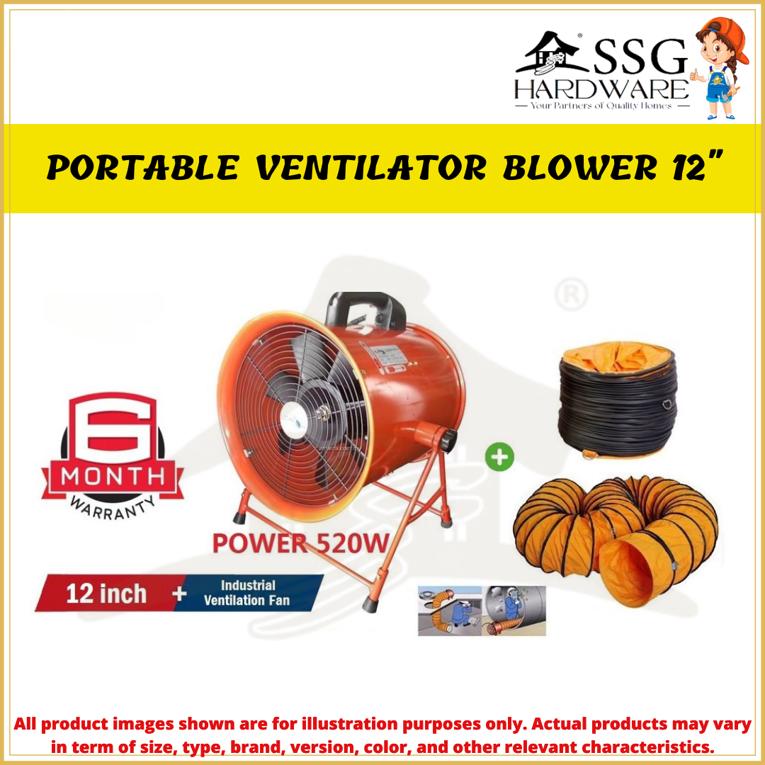 PORTABLE VENTILATOR BLOWER 12'' / VENTILATOR BLOWER SET 12" C/W 5M ...