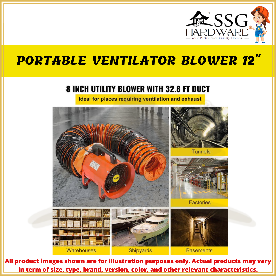 PORTABLE VENTILATOR BLOWER 12'' / VENTILATOR BLOWER SET 12" C/W 5M ...