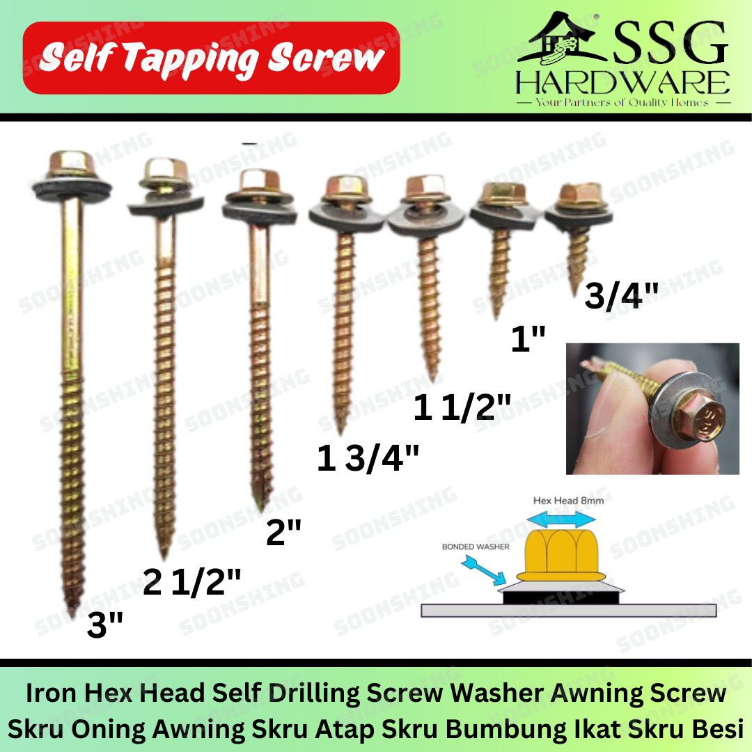 For Wood Hex Head Roofing Self Drilling Screw Awning Screw With Washer ...