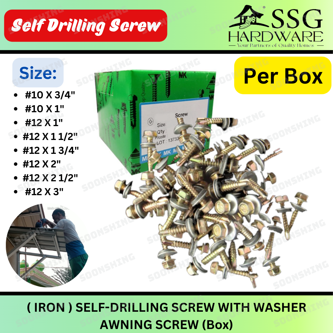 Hex Self Drilling Screw For Roof Skru Bumbung Hex Awning Screw Skru ...