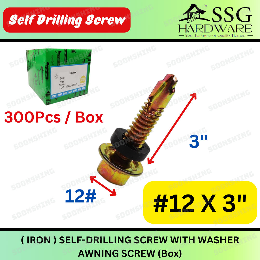 Hex Self Drilling Screw For Roof Skru Bumbung Hex Awning Screw Skru ...