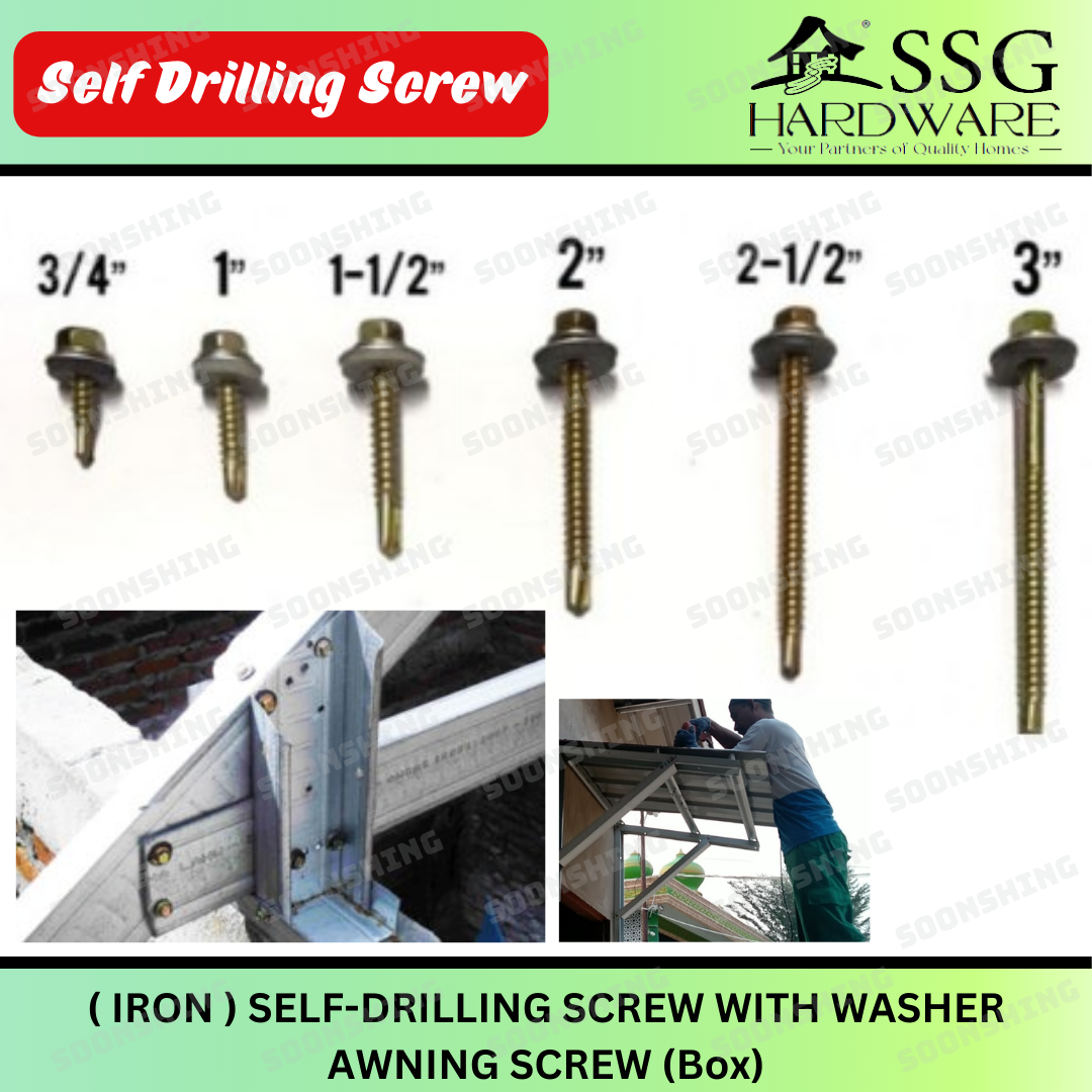 Hex Self Drilling Screw For Roof Skru Bumbung Hex Awning Screw Skru ...