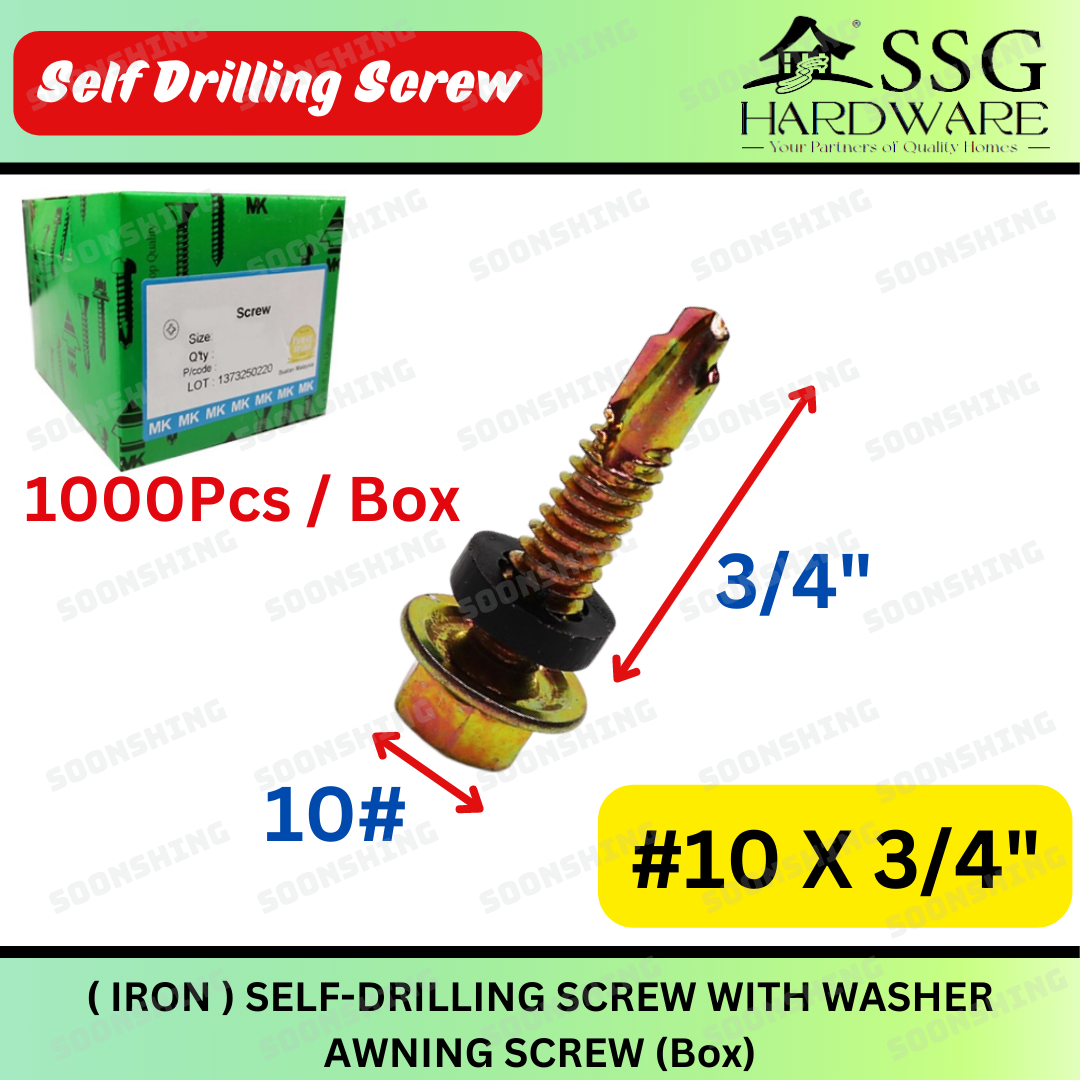 Hex Self Drilling Screw For Roof Skru Bumbung Hex Awning Screw Skru ...