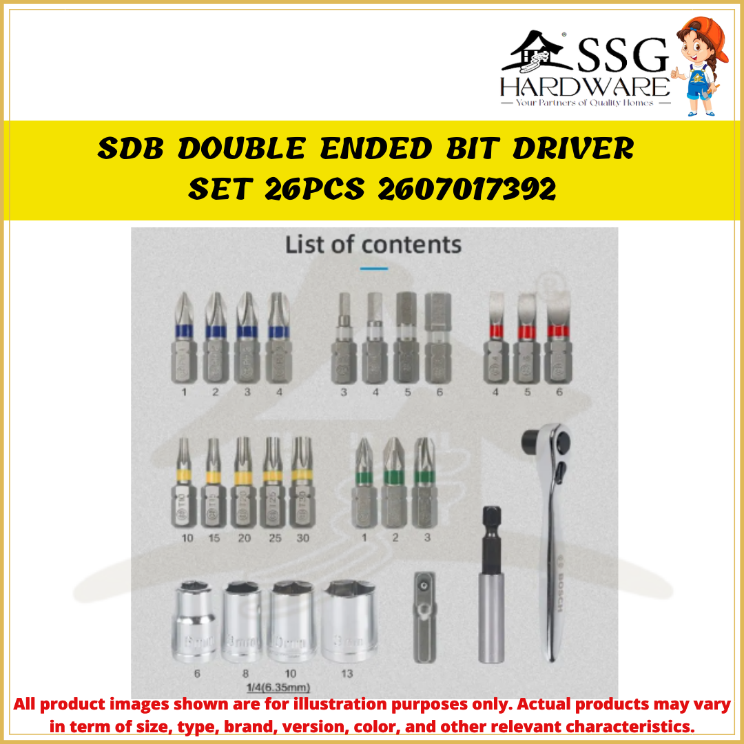 SDB DOUBLE ENDED BIT DRIVER SET 26PCS 2607017392