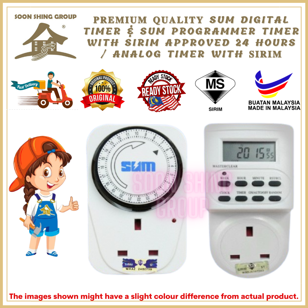 SUM Digital Timer & Sum Programmer Timer With SIRIM Approved 24 Hours / ANALOG TIMER WITH