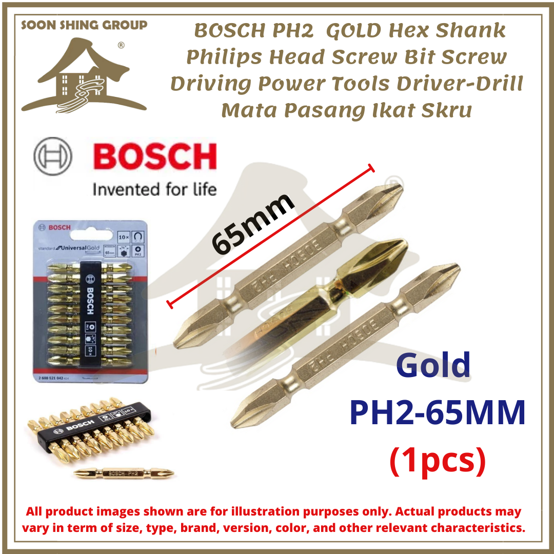 BOSCH PH2 GOLD Hex Shank Philips Head Screw Bit Screw Driving Power ...