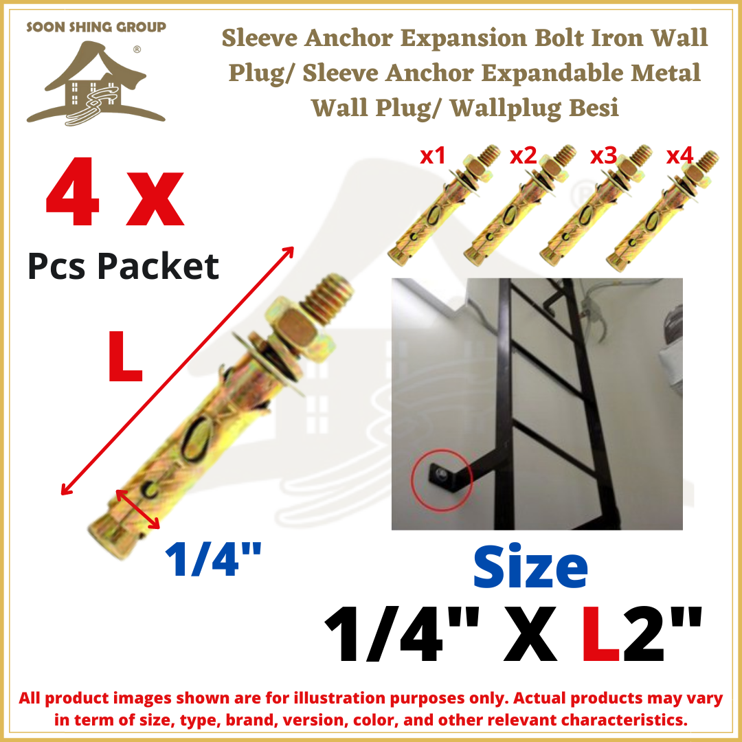 1pcs / 2pcs / 4pcs Sleeve Anchor Expansion Bolt Iron Wall Plug/ Sleeve ...