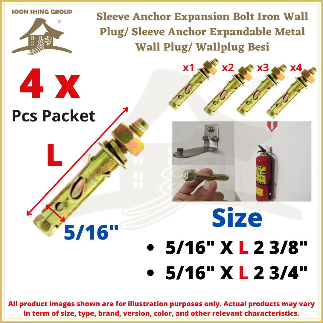 1pcs / 2pcs / 4pcs Sleeve Anchor Expansion Bolt Iron Wall Plug/ Sleeve ...