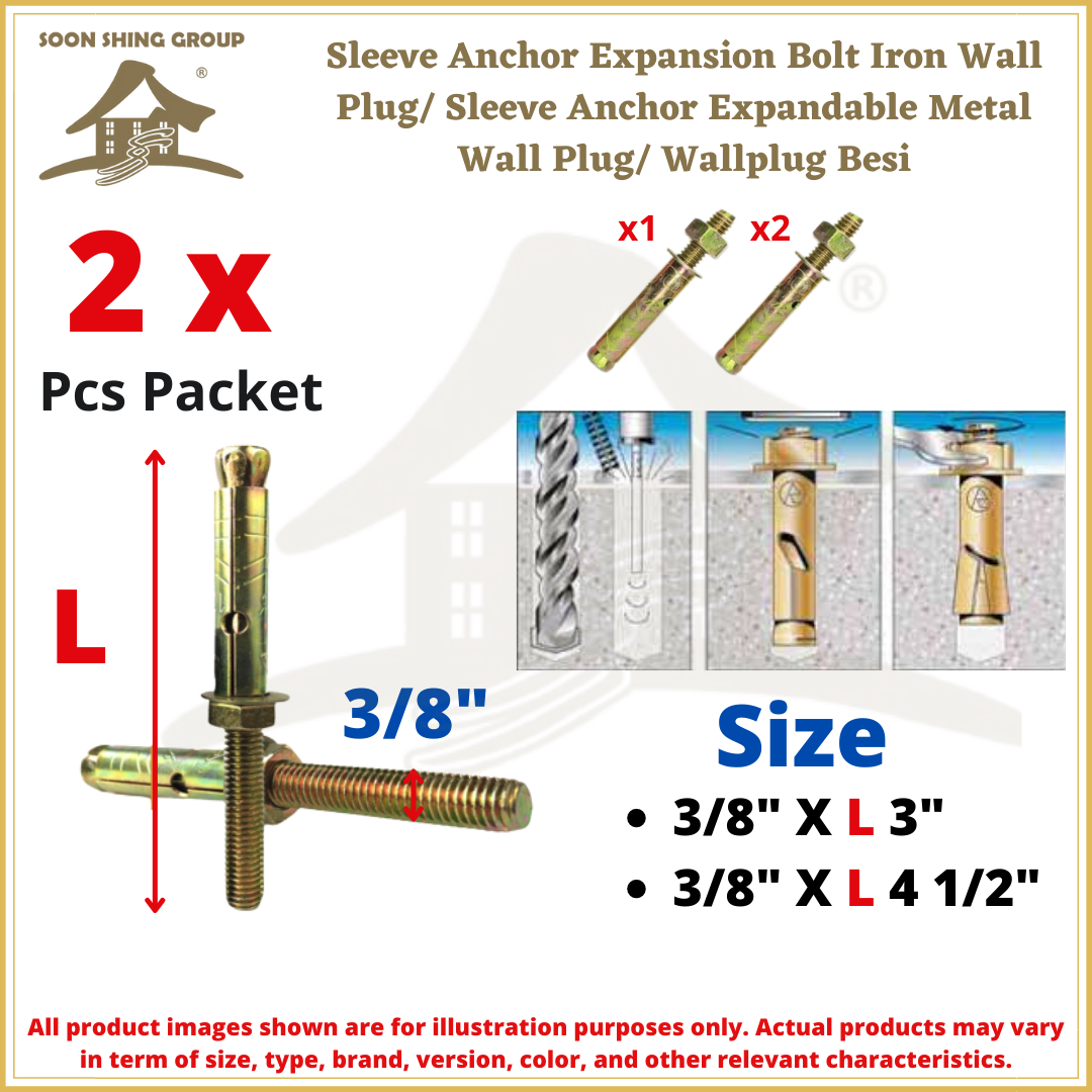 1pcs / 2pcs / 4pcs Sleeve Anchor Expansion Bolt Iron Wall Plug/ Sleeve ...