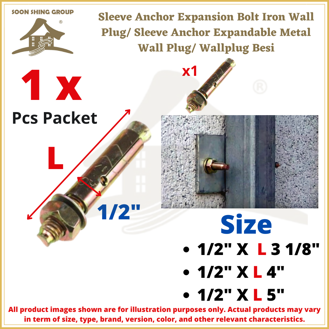 1pcs / 2pcs / 4pcs Sleeve Anchor Expansion Bolt Iron Wall Plug/ Sleeve ...