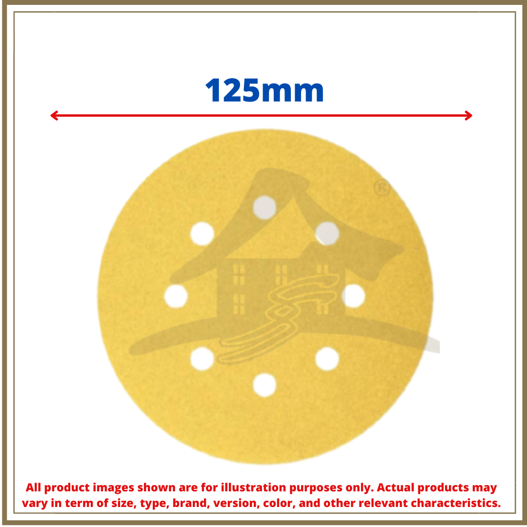 Bosch 125mm 8 Holes Red Abrasive Orbital Sand Disc Hook Loop Mesh Grip ...