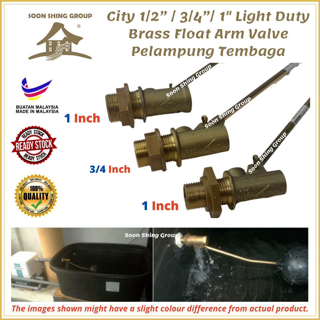 SSG City 1/2” / 3/4” Light Duty Brass Float Arm Valve Pelampung Tembaga
