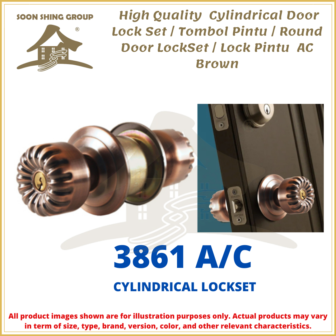 High Quality Cylindrical Door Lock Set / Tombol Pintu / Round Door ...