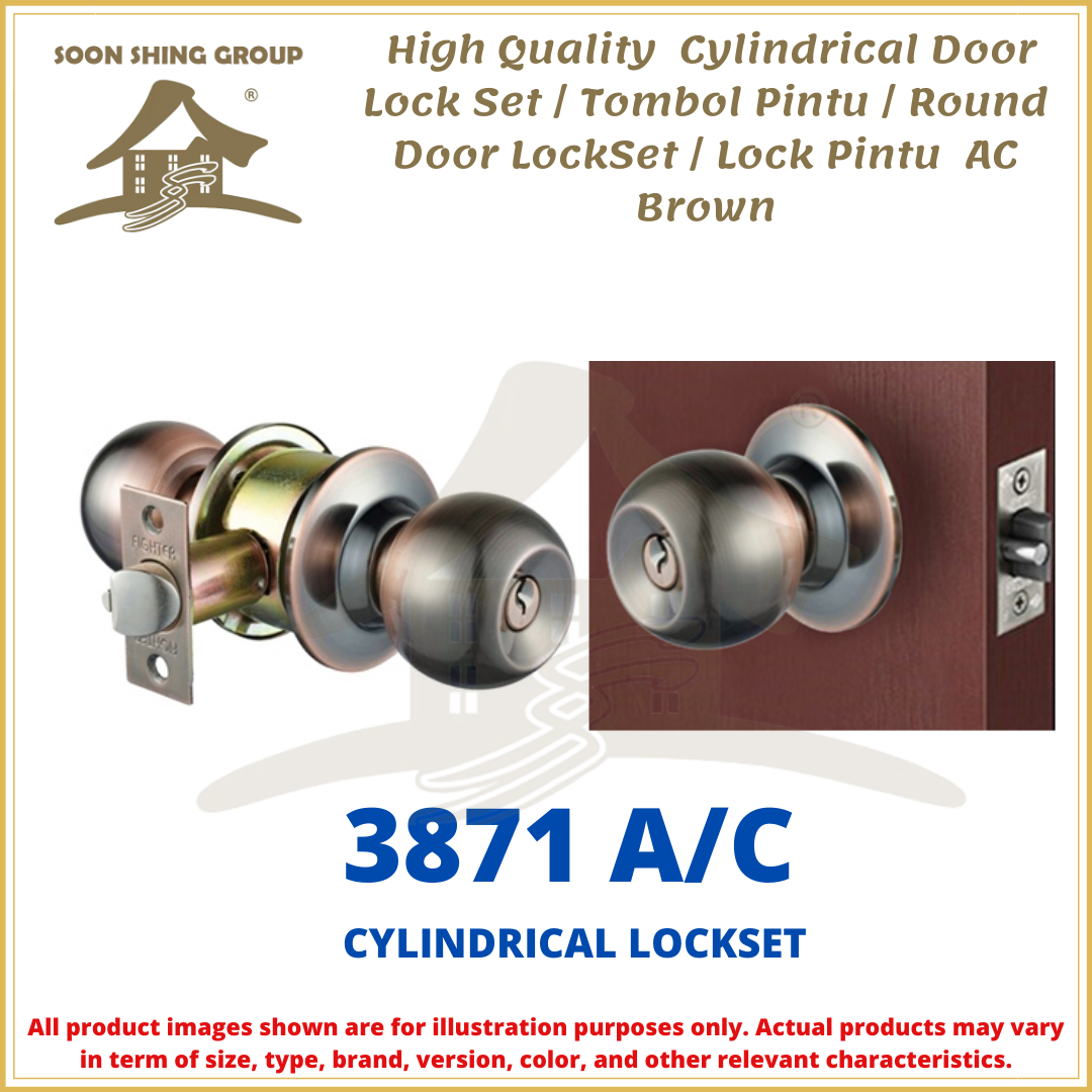 High Quality Cylindrical Door Lock Set / Tombol Pintu / Round Door ...