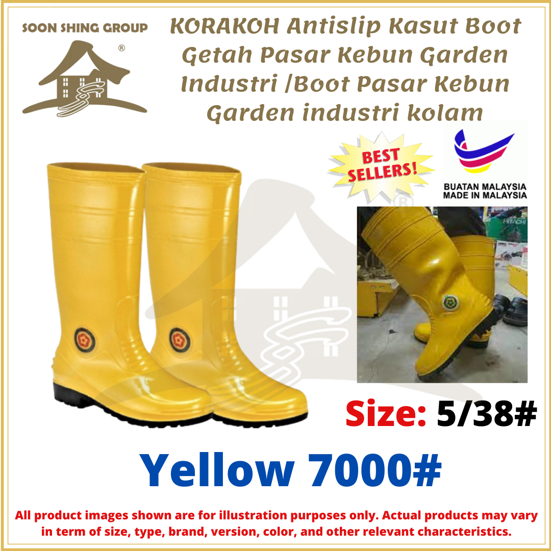 KORAKOH Antislip Kasut Boot Getah Pasar Kebun Garden Industri /Boot ...