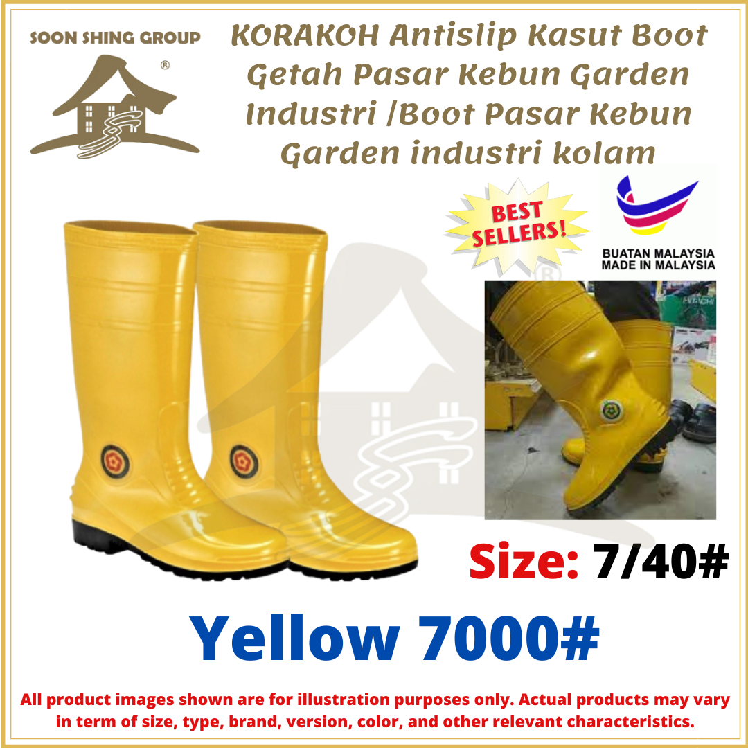 KORAKOH Antislip Kasut Boot Getah Pasar Kebun Garden Industri /Boot ...