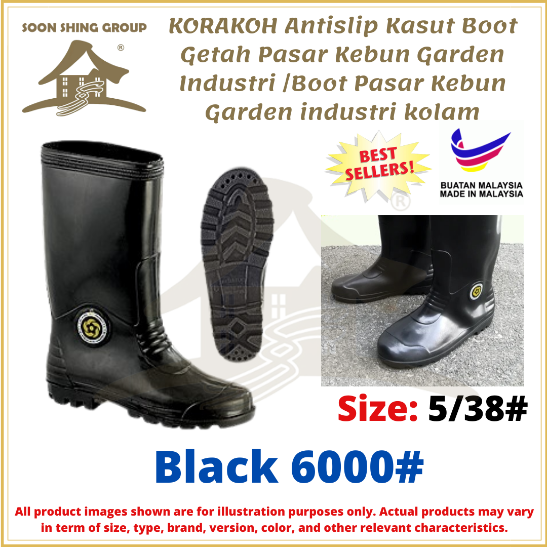 KORAKOH Antislip Kasut Boot Getah Pasar Kebun Garden Industri /Boot ...