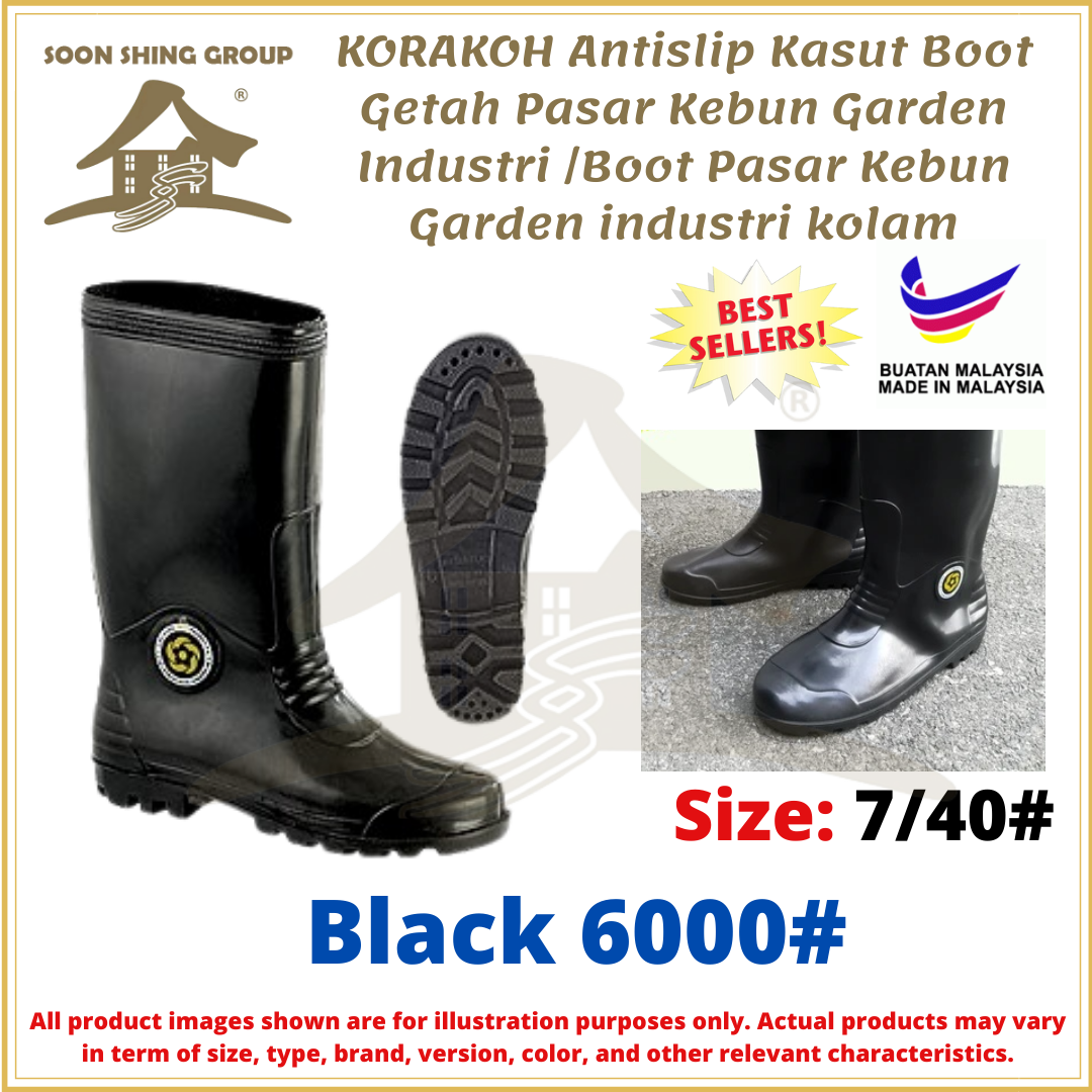 KORAKOH Antislip Kasut Boot Getah Pasar Kebun Garden Industri /Boot ...