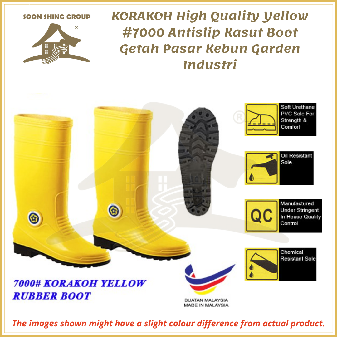 KORAKOH Antislip Kasut Boot Getah Pasar Kebun Garden Industri /Boot ...