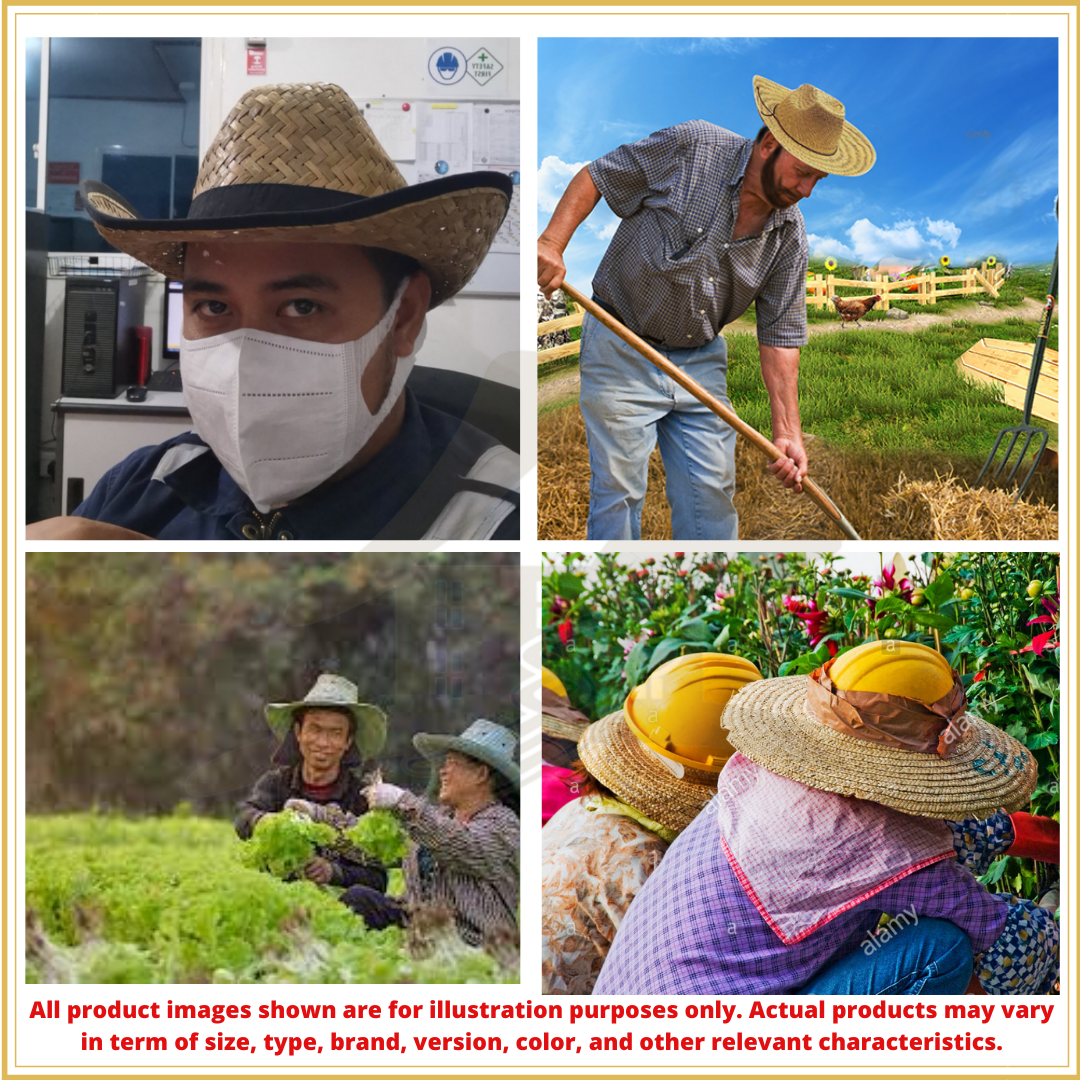 Grass Straw Farmer Hat Cap / Topi Rumput Jerami Petani / Topi Kebun ...