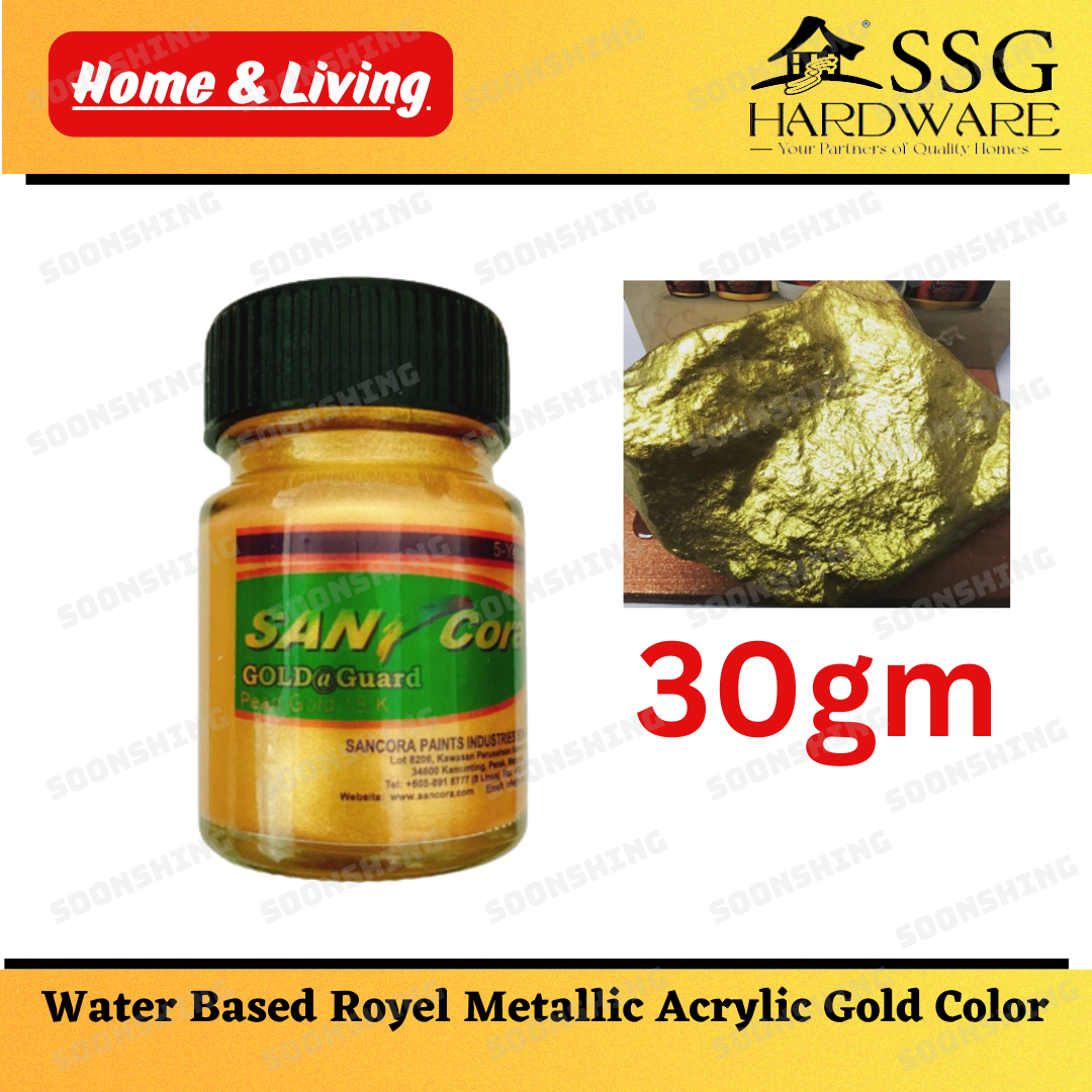 CAT EMAS / GOLD PAINT ( SANCORA ) 30GM Water Based Royel Metallic ...