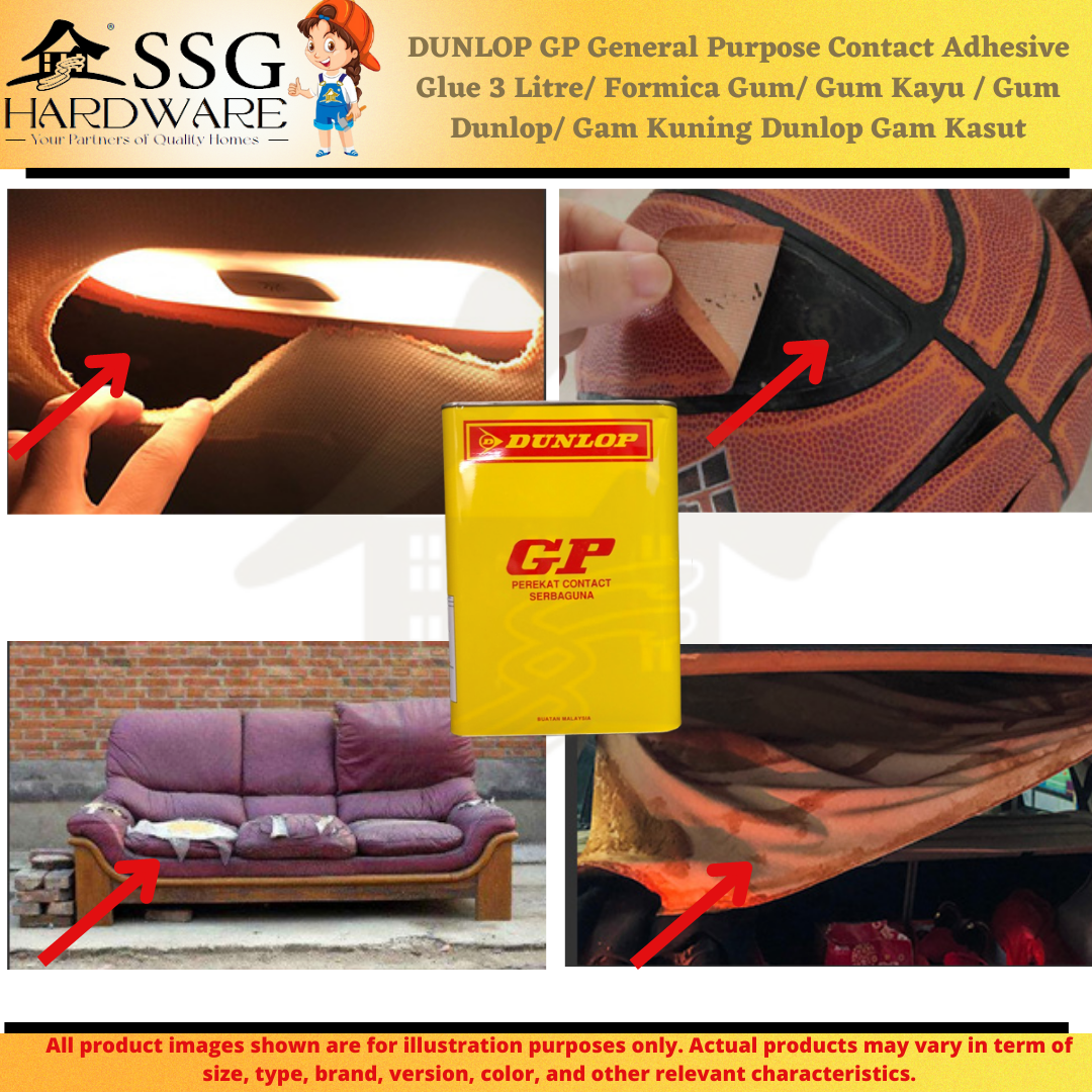 DUNLOP GP General Purpose Contact Adhesive Glue 3 Litre/ Formica Gum ...
