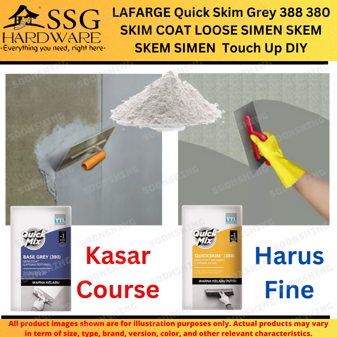 SSG400 LAFARGE Quick Skim Grey 388 380SKIM COAT CEMENT FINE WHITE COLOR ...